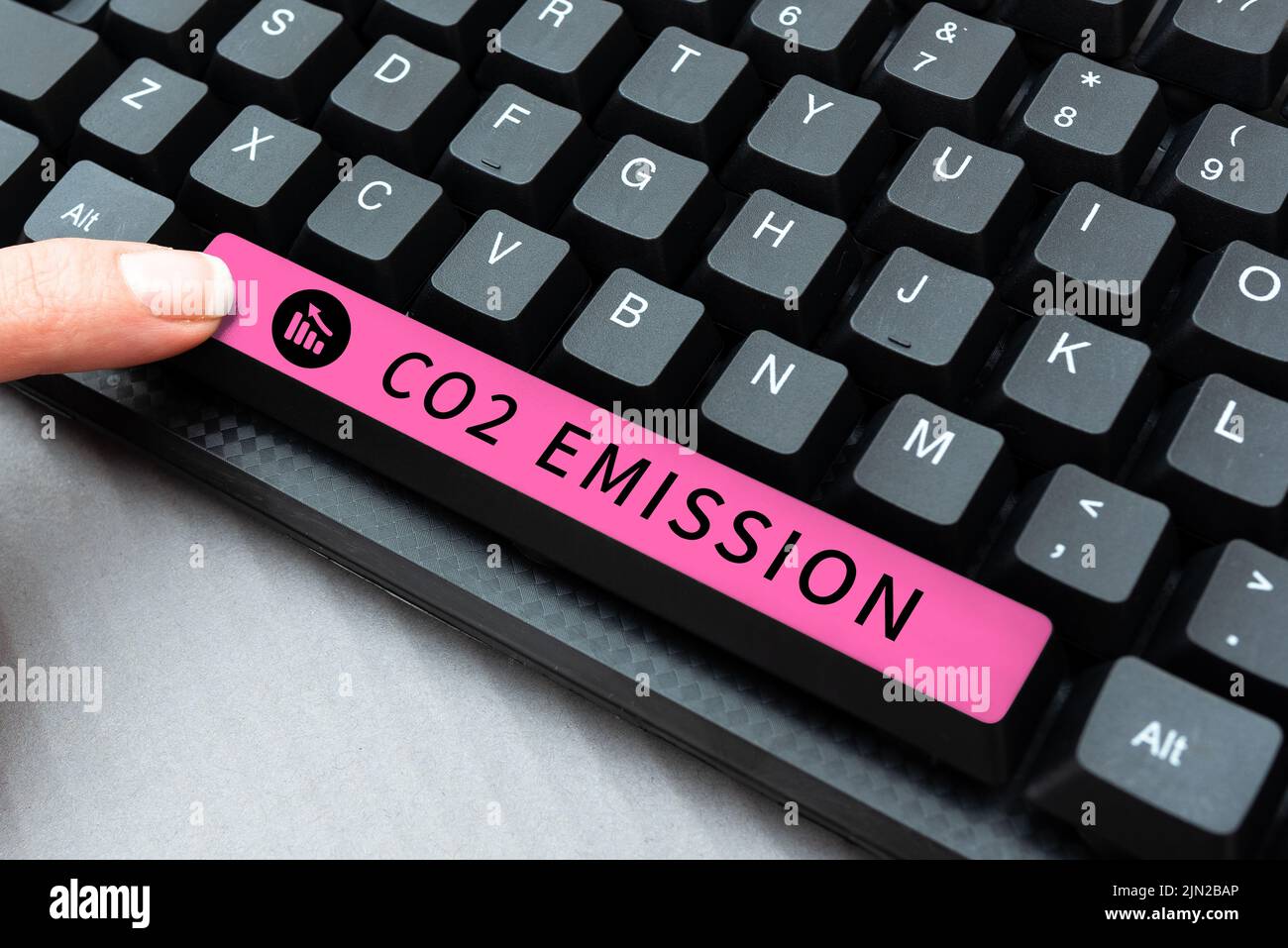 Conceptual caption Co2 Emission. Word Written on Releasing of ...