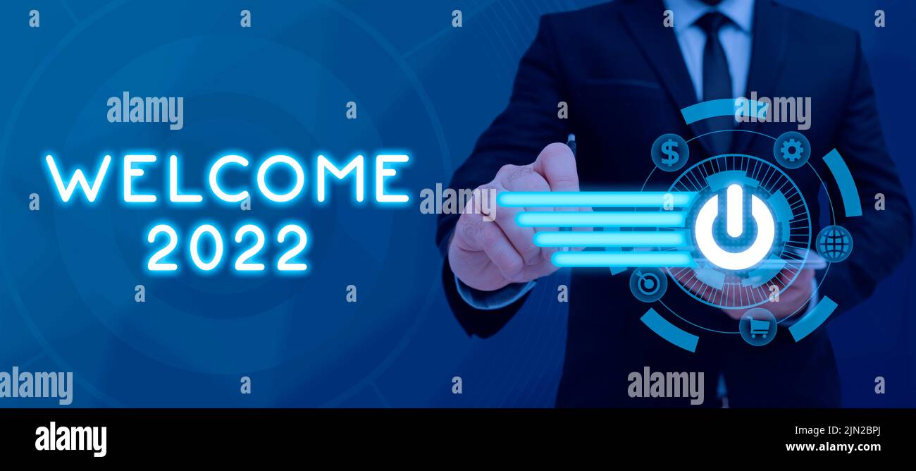 Handwriting text Welcome 2022. Business approach New Year Celebration ...
