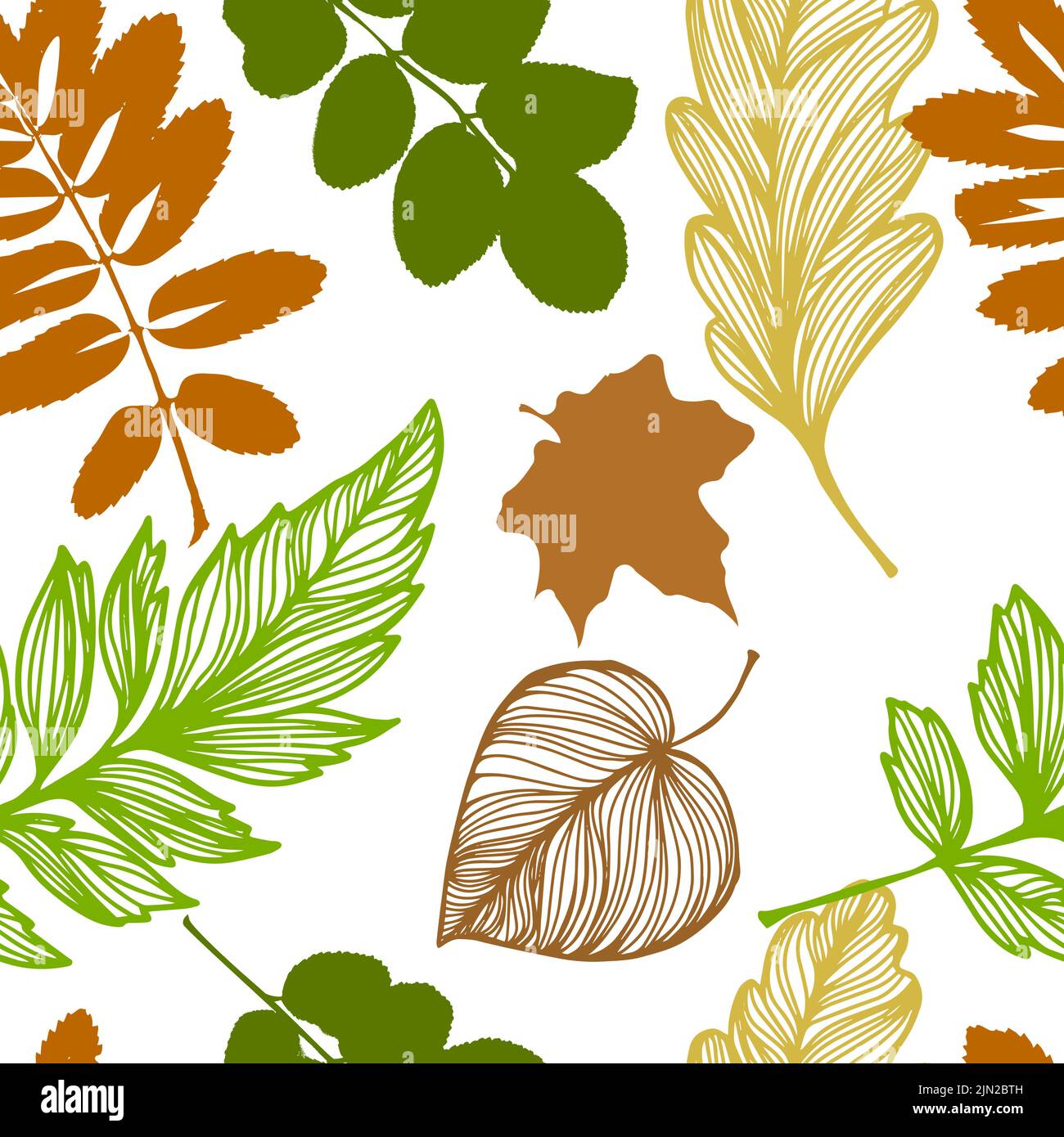 Autumn leaves background. Seamless pattern. Vector illustration. Fall ...