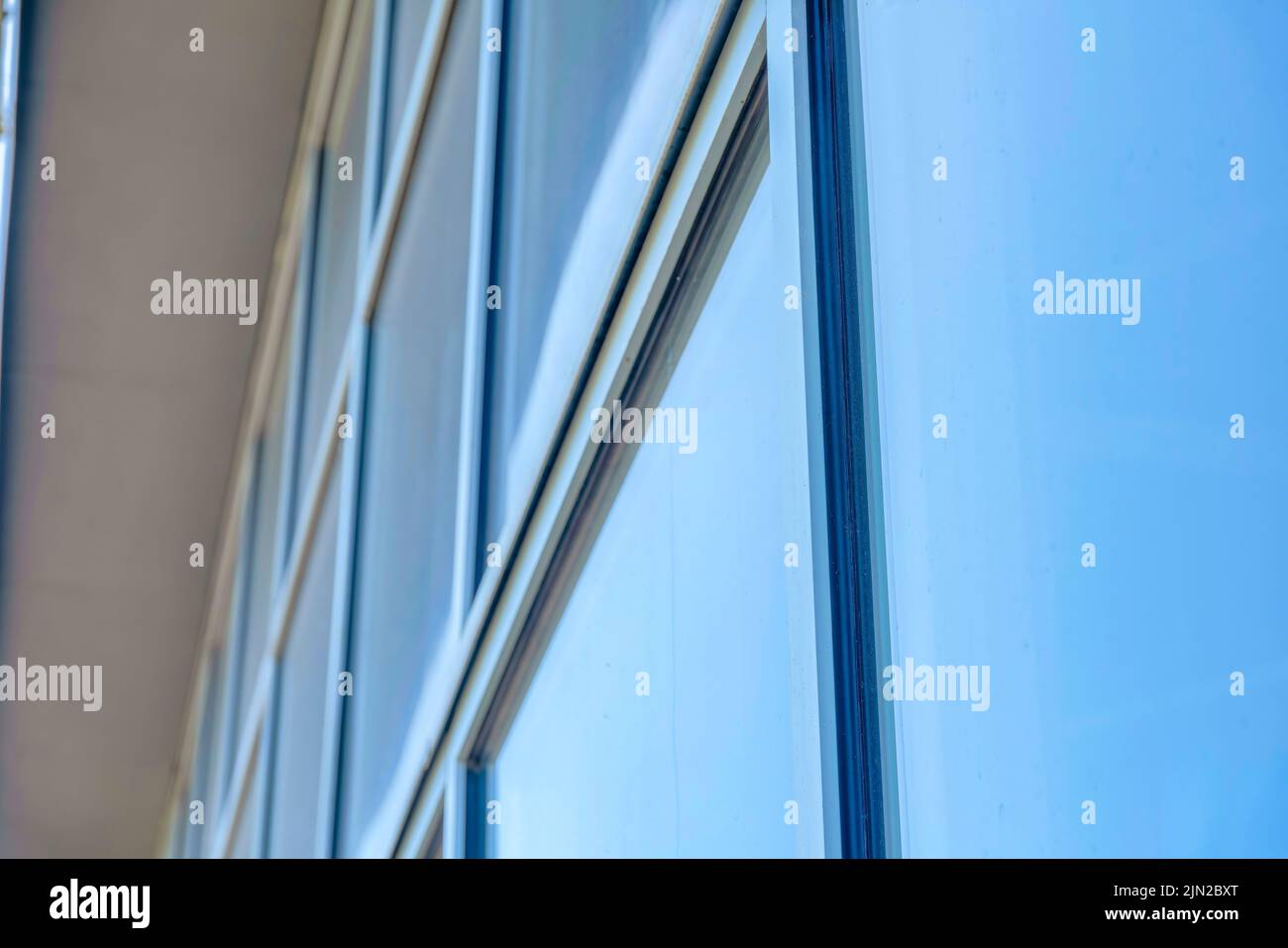 Close-up view of a paned window in San Francisco, California. Selective ...