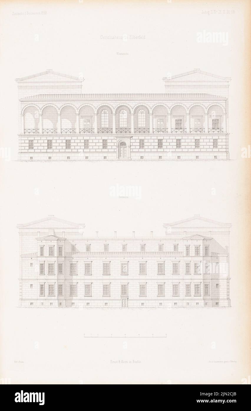 Busse Carl Ferdinand (1802-1868), court house, Elberfeld. (From: Atlas ...