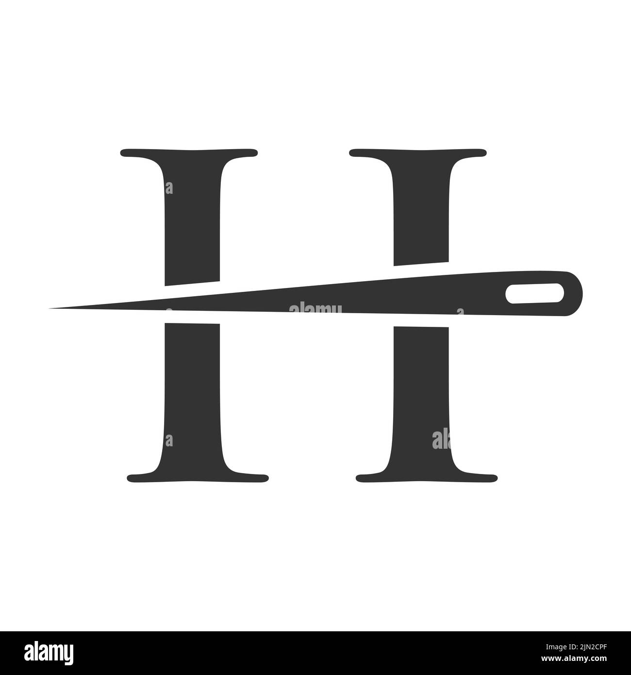 Initial Letter H Tailor Logo, Needle and Thread Combination for ...