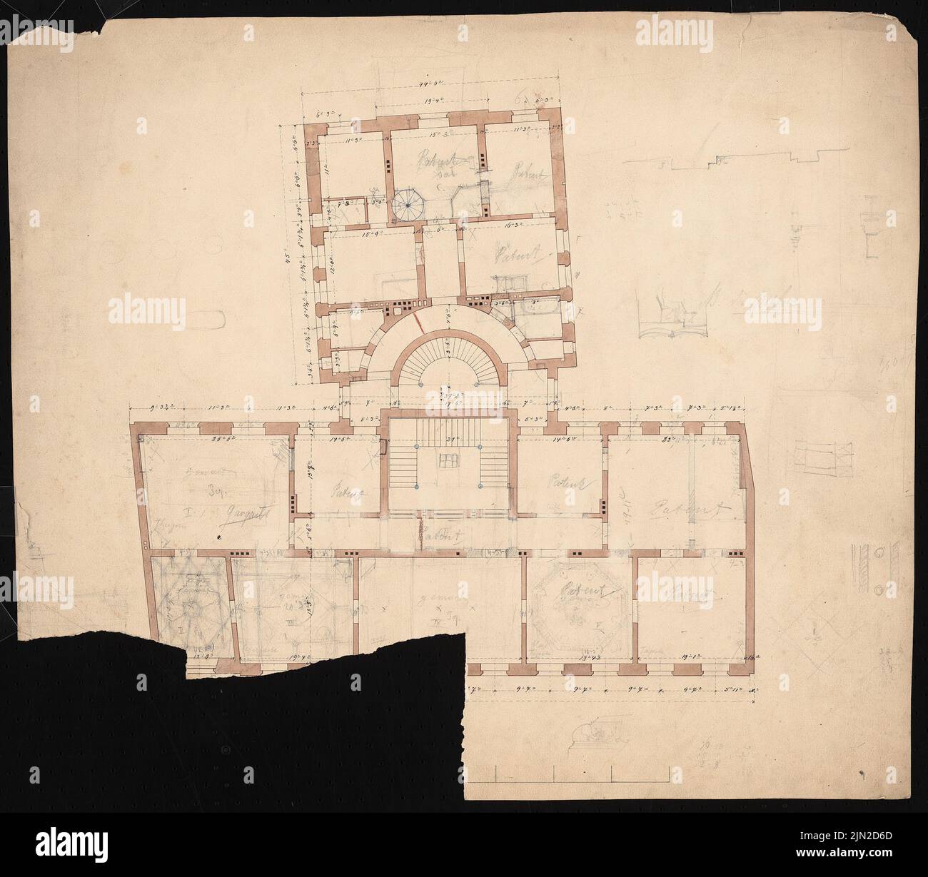 Knoblauch gustav 1833 1916 urban apartment building plan floor 1 hi-res ...