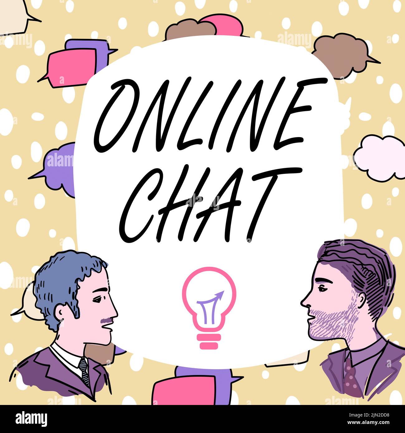 Hand writing sign Online Chat. Business idea talking with friend or ...