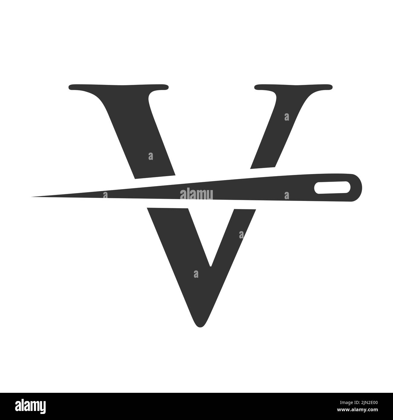 Initial Letter V Tailor Logo, Needle and Thread Combination for ...
