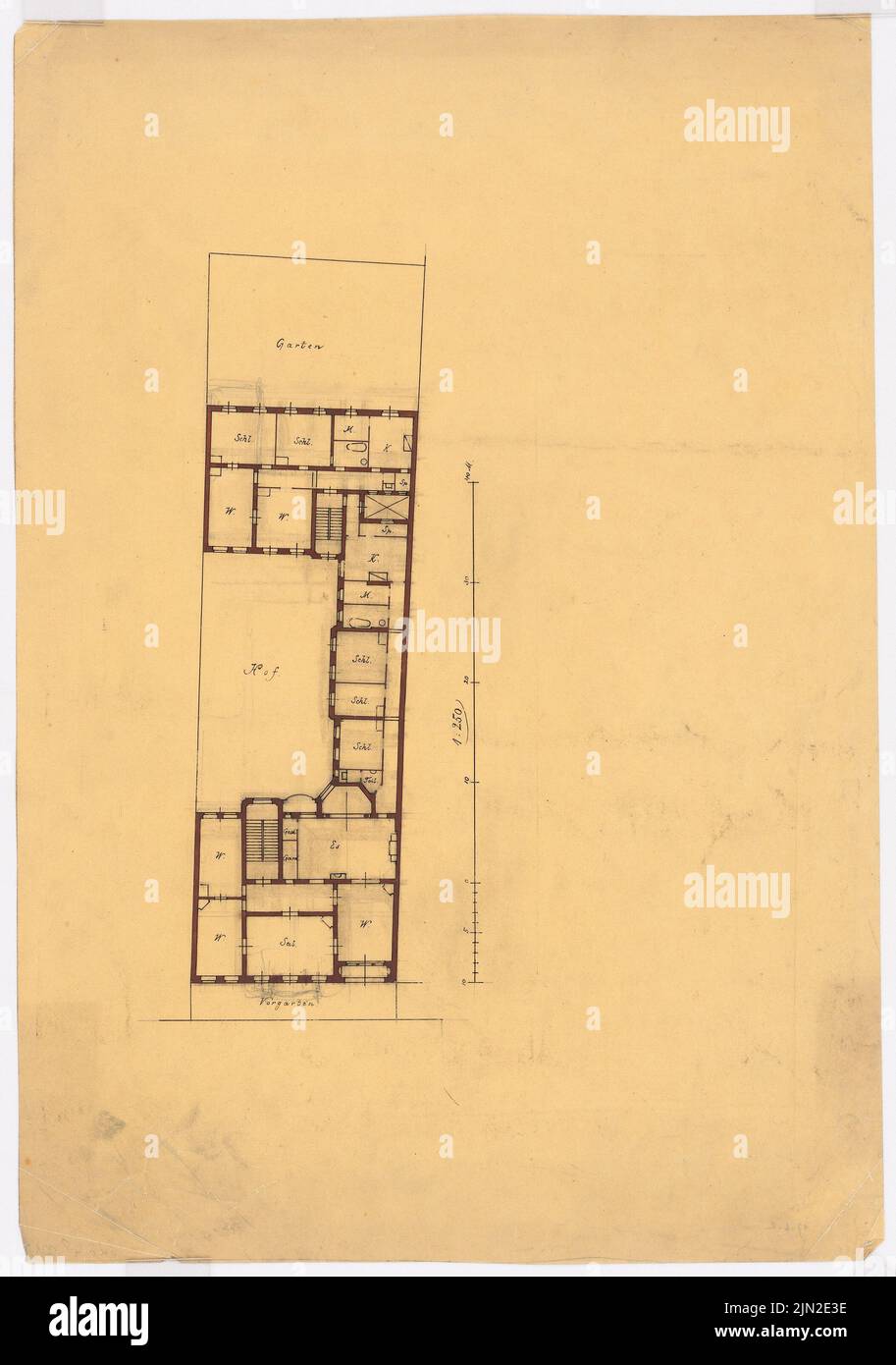 Knoblauch gustav 1833 1916 urban apartment building plan floor 1 hi-res ...
