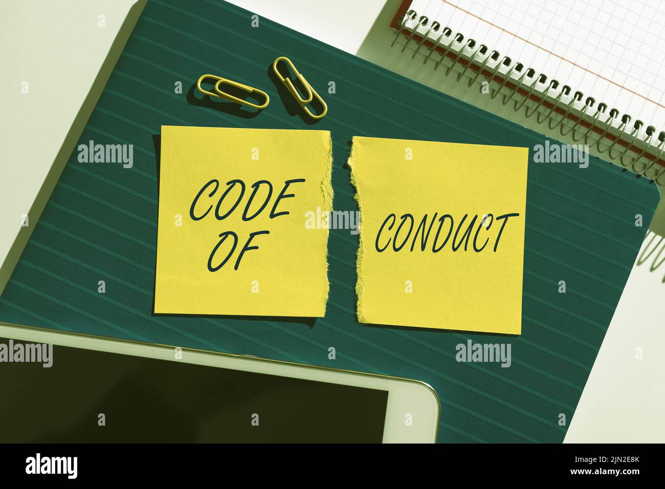 Hand Writing Sign Code Of Conduct Word For Ethics Rules Moral Codes