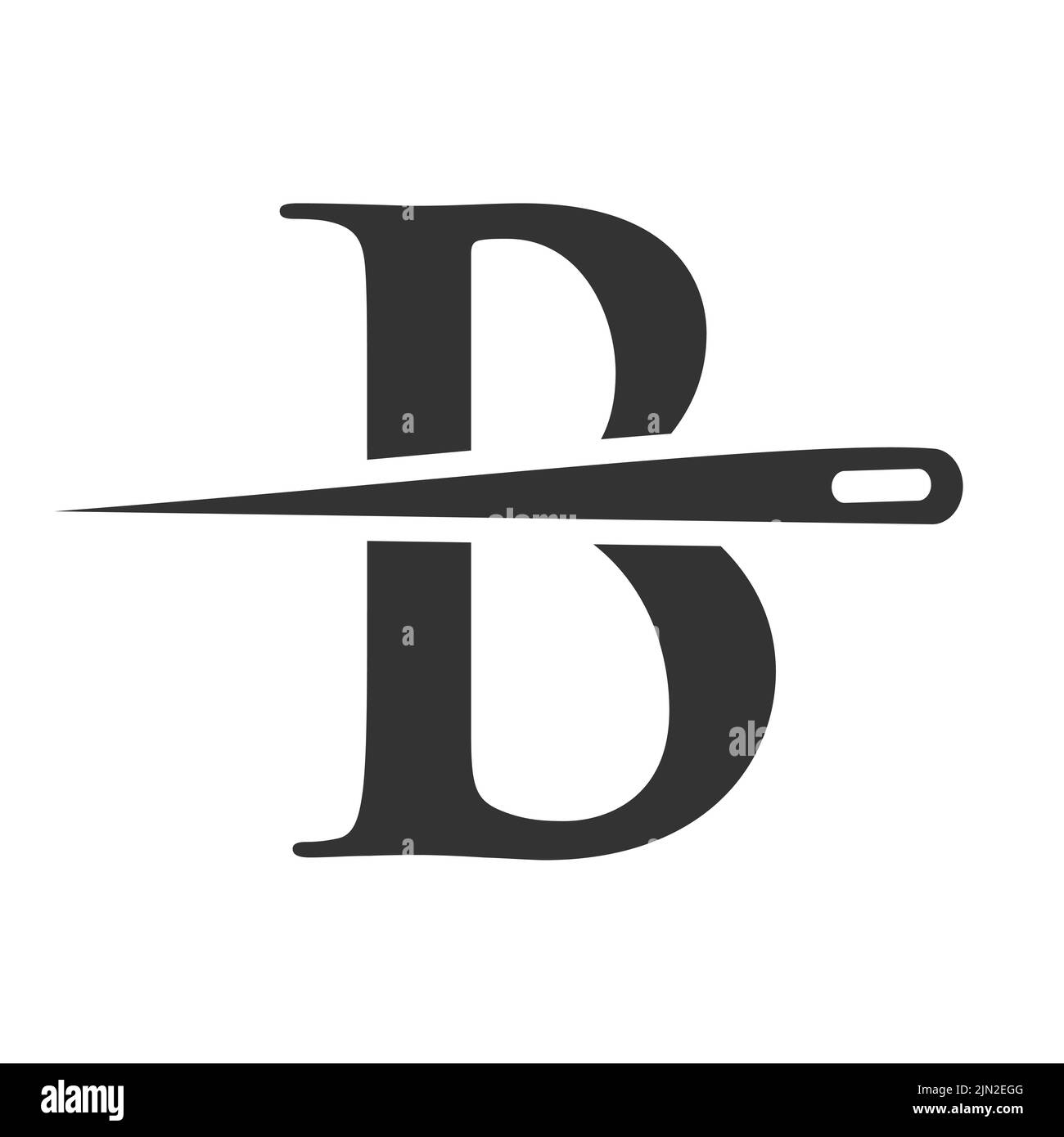 Initial Letter B Tailor Logo, Needle and Thread Combination for ...