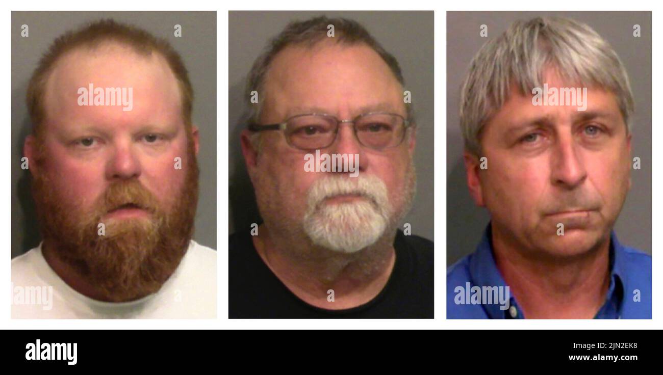 August 8,, 2022: Travis McMichael, (left) one of the three White men ...