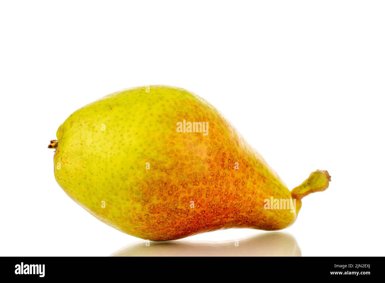 One organic juicy pear, close up, isolated on white background Stock ...