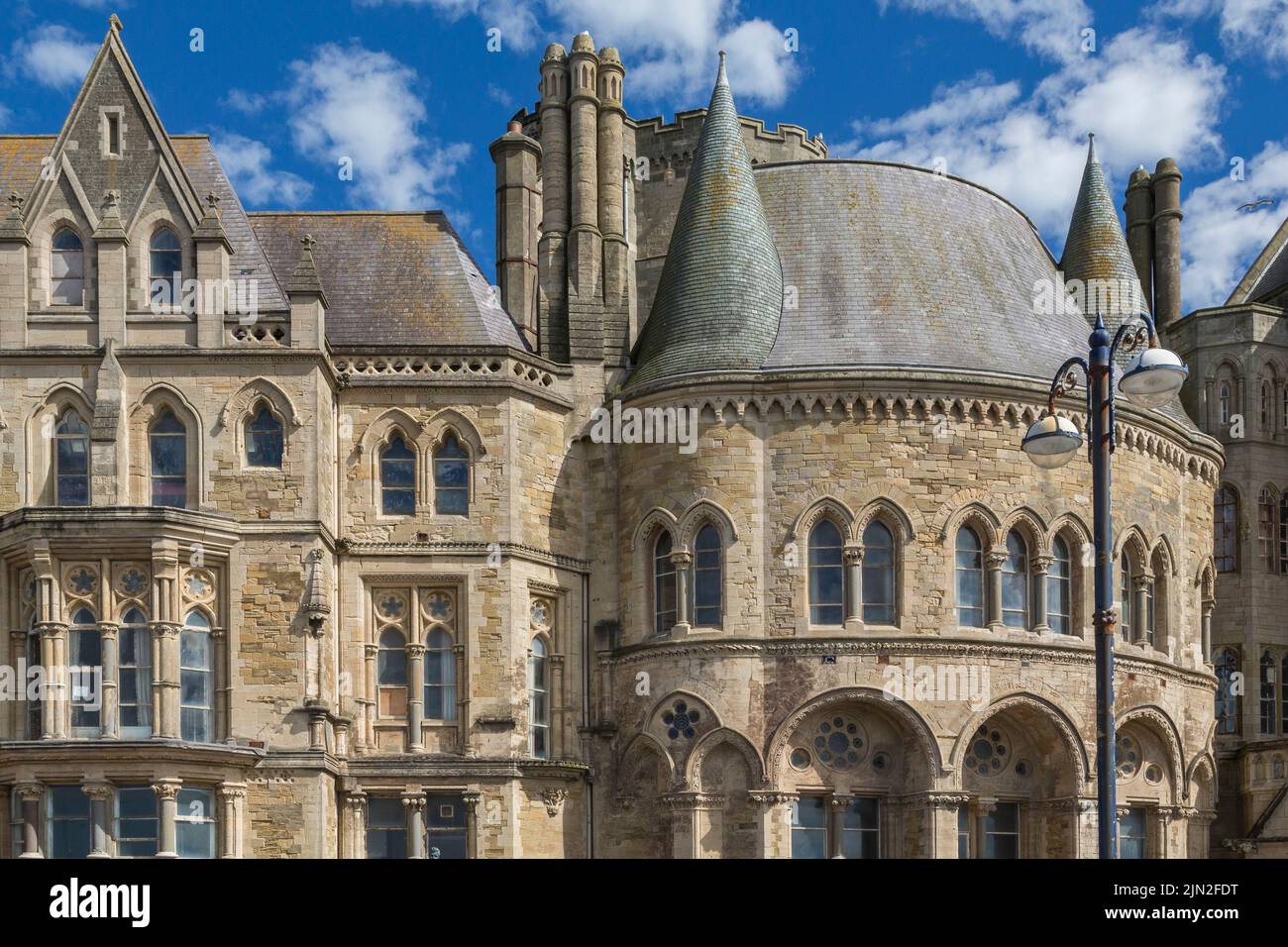 Detail of the Old College, Aberystwyth. The Gothically styled building ... Detail of the Old College, Aberystwyth. The Gothically styled building ...