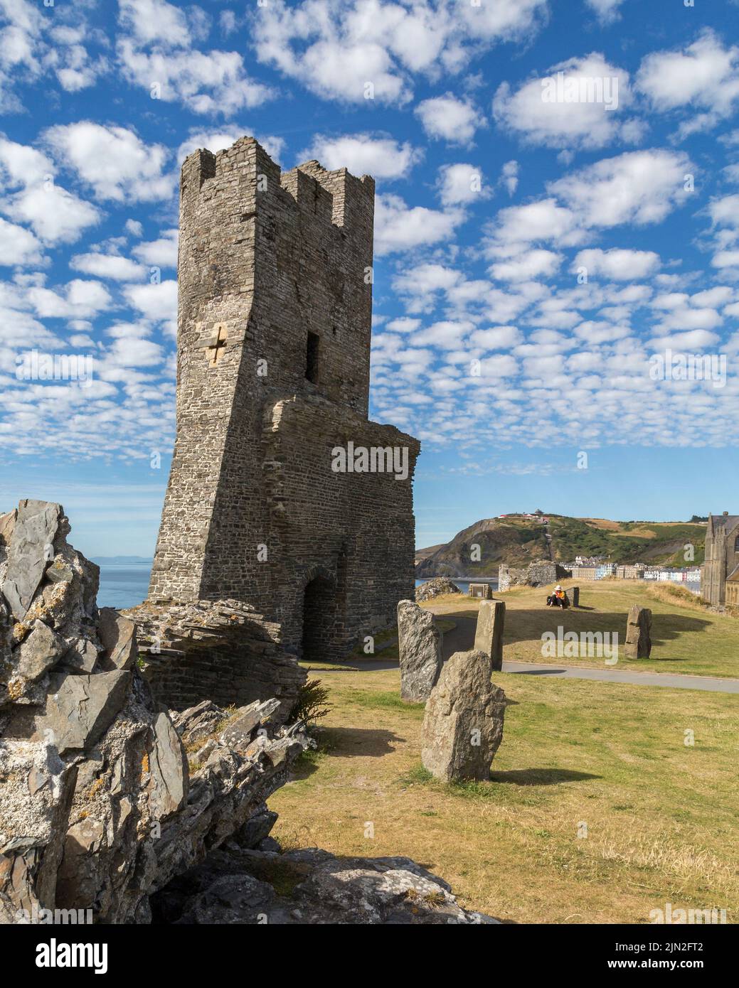 Remains of the north tower gateway at Aberystwyth Castle, a Grade I ...