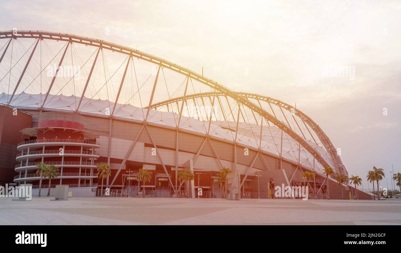 Doha,Qatar- July 07,2022 :Khalifa International Stadium in aspire zone ...