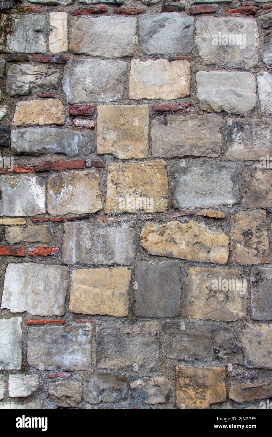 Full frame texture background of an old medieval European gray color ...