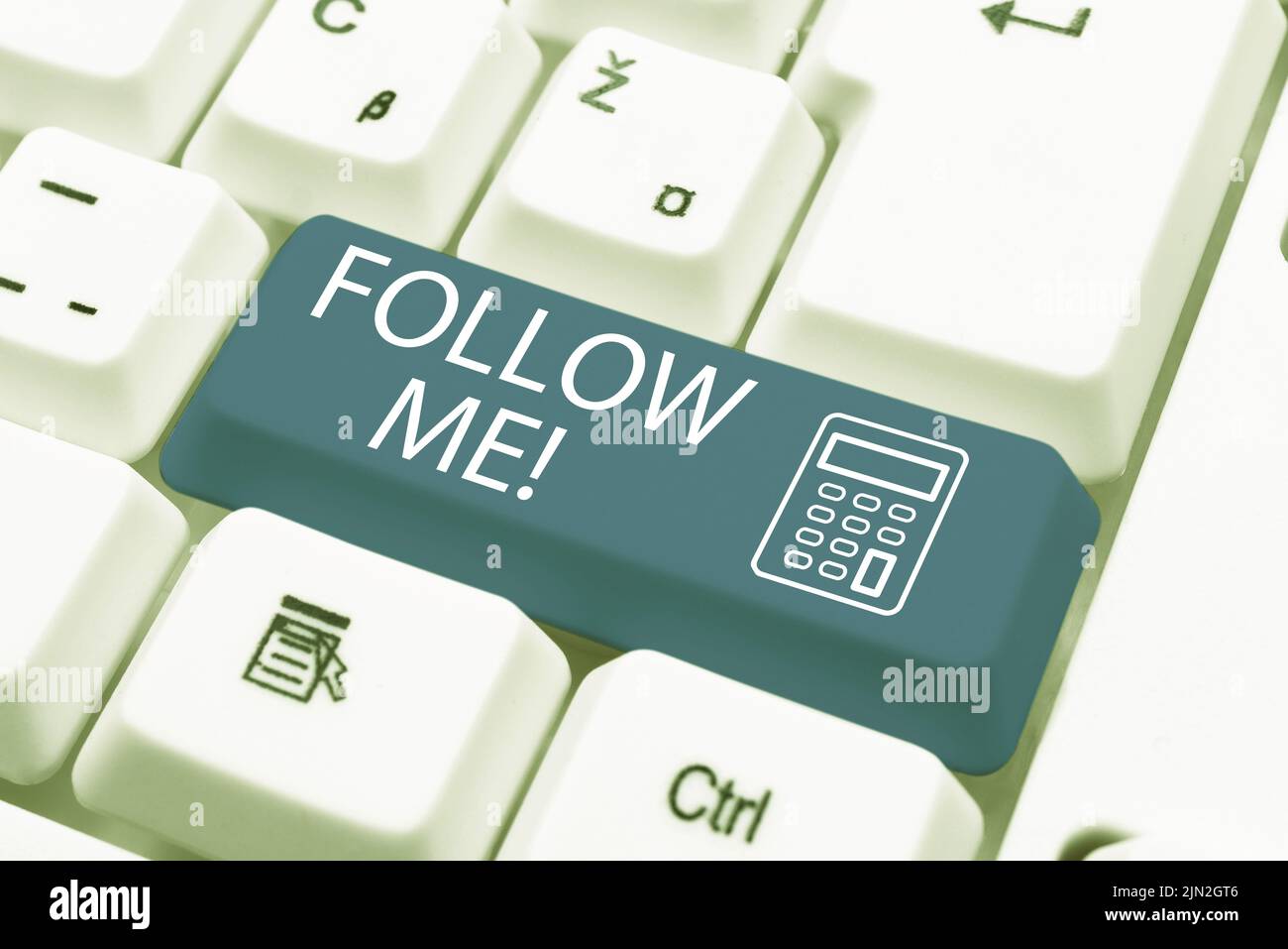 Text caption presenting Follow Me. Business overview Inviting a person ...