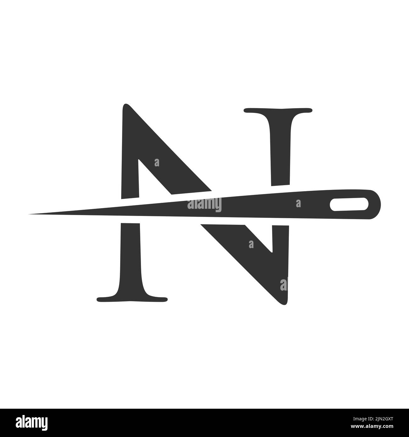 Initial Letter N Tailor Logo, Needle and Thread Combination for ...