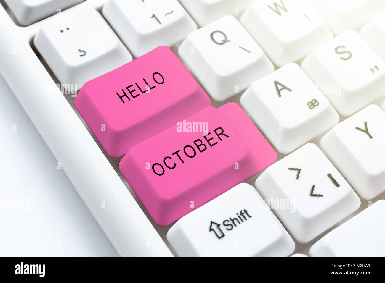 Text showing inspiration Hello October. Business concept Last Quarter ...