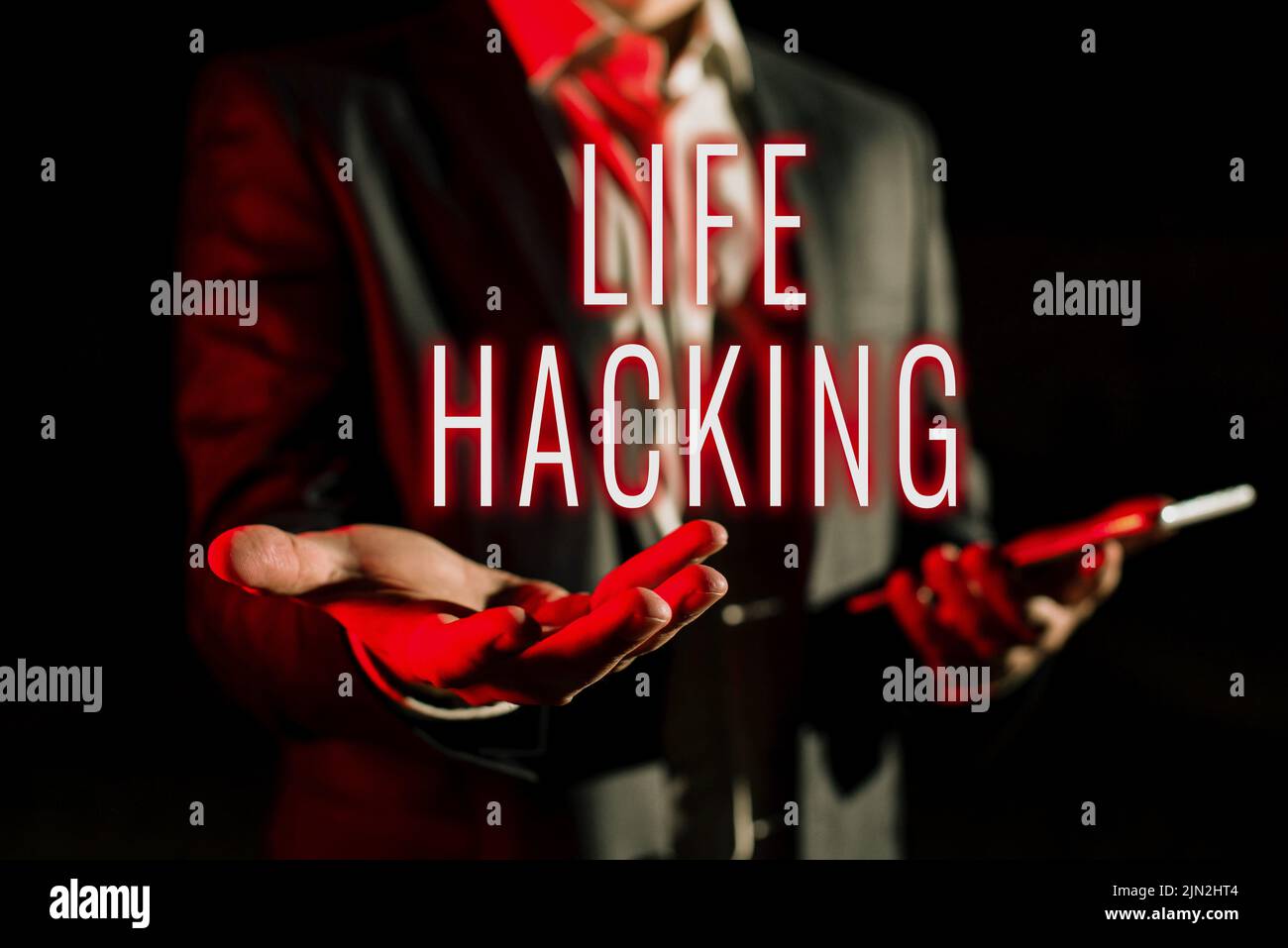 Text caption presenting Life Hacking. Business approach Simple and ...