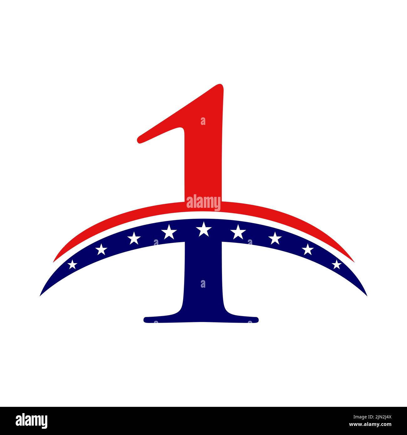 Initial Letter 1 American Logo for Business, Corporate and Company Sign ...