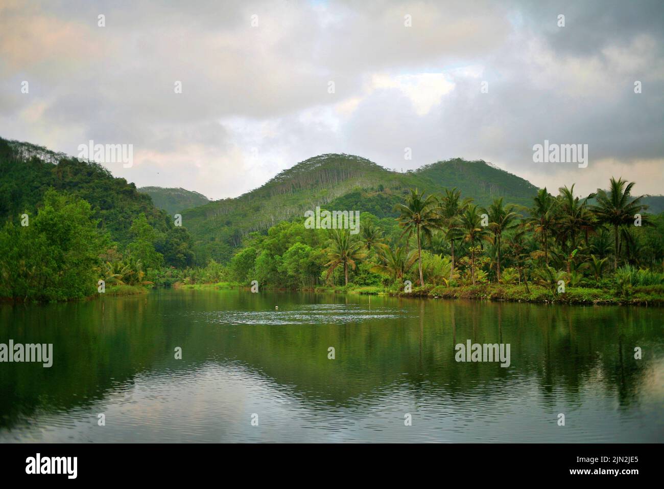 Panoramic view from the lakeside at the foothills of the magnificent ...