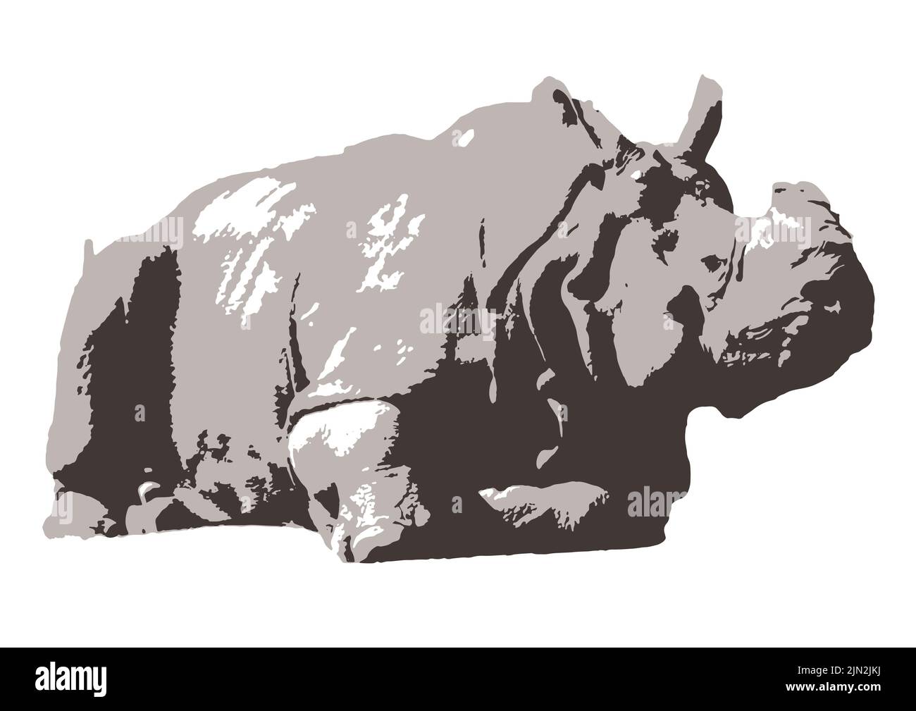 RHINOCEROS print. Large and strong symbols with wild animals, power and ...