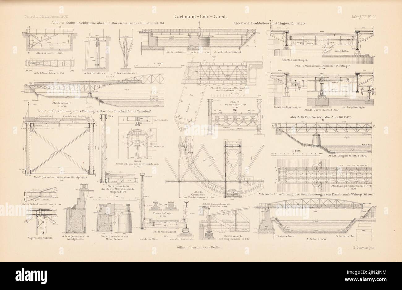 N.N., Dortmund-Ems-Canal. (From: Atlas to the magazine for Building, ed ...