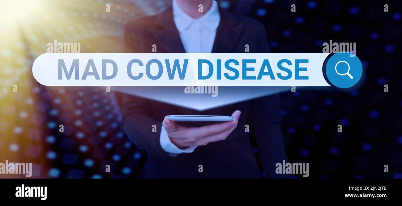 Handwriting text Mad Cow Disease. Word for Neurodegenerative lethal ...