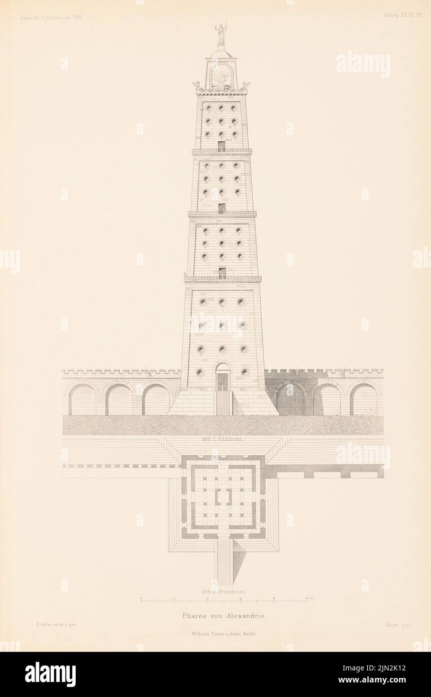 Adler Friedrich (1827-1908), Pharos, Alexandria. (From: Atlas to the ...