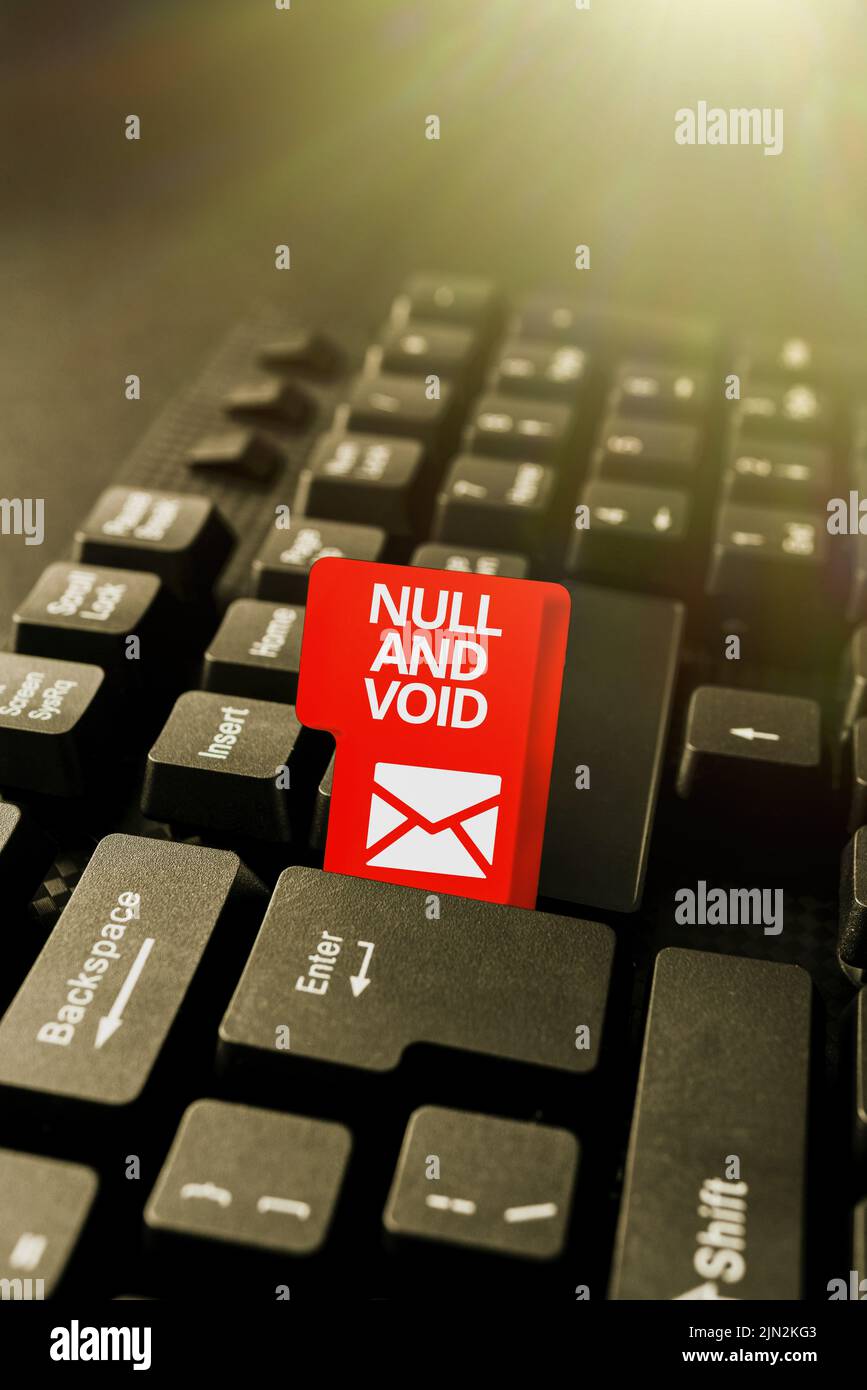 Conceptual caption Null And Void. Word for Cancel a contract Having no ...