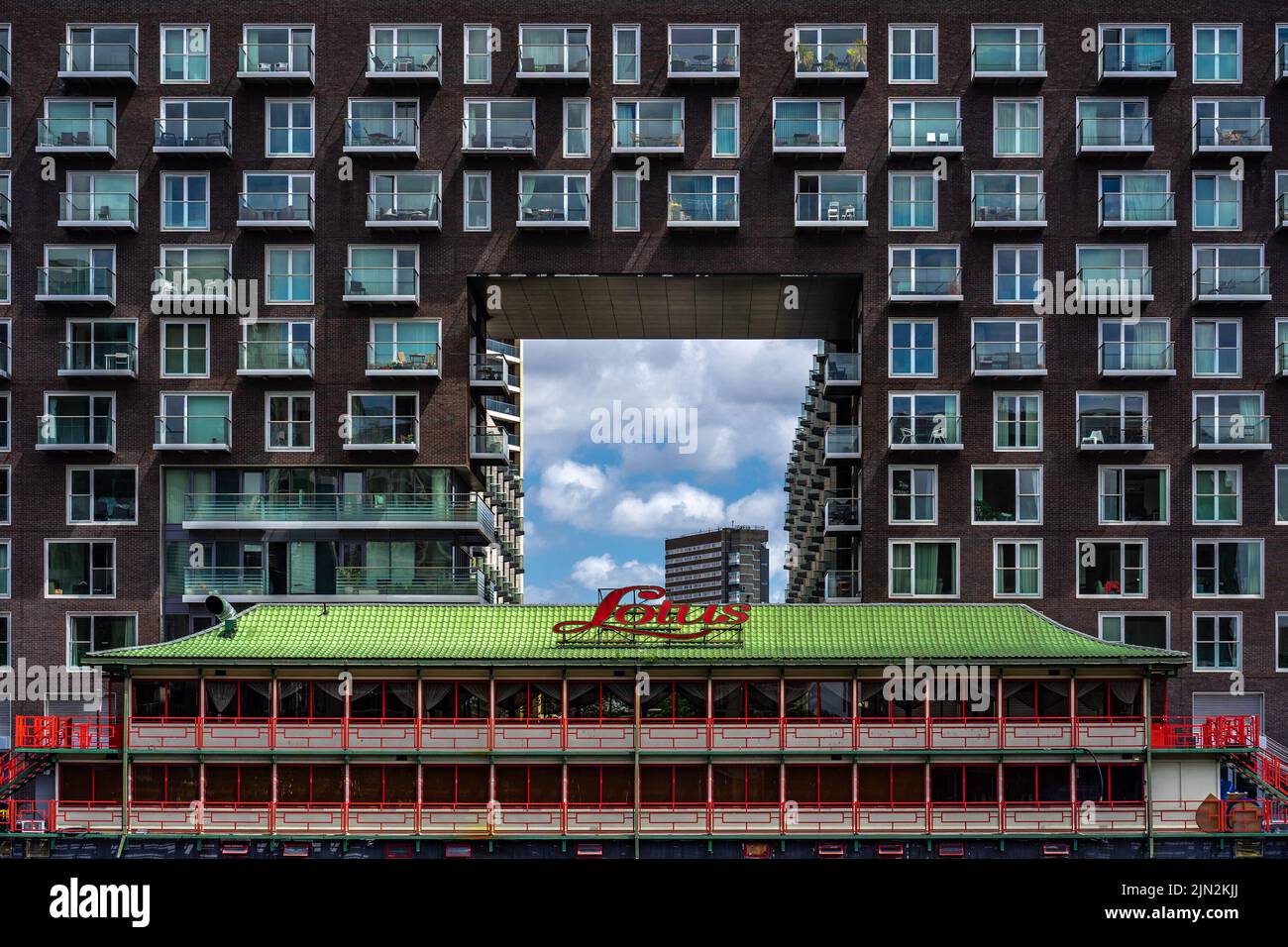 Unique Residential building with Asian restaurant in front at Baltimore ...