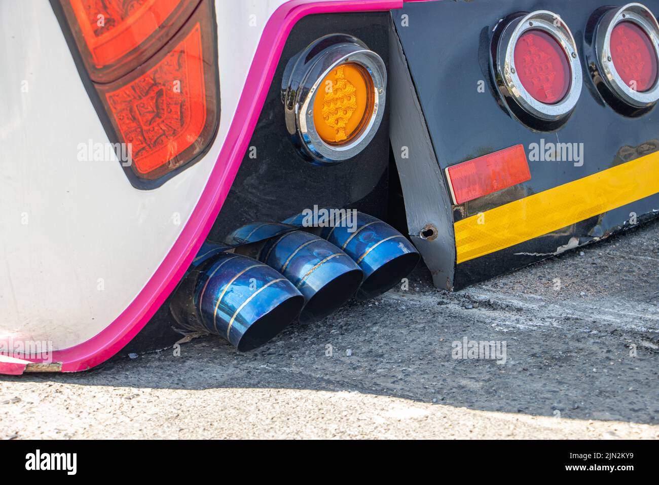 The detail of a back part of a coach stuck on a rural road Stock Photo ...