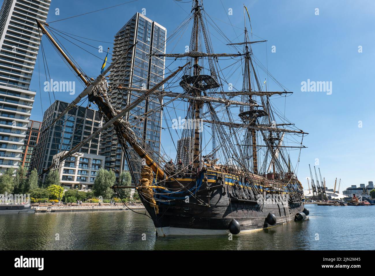 Swedish sailing ship Gotheborg (Götheborg) approaching its berth in ...