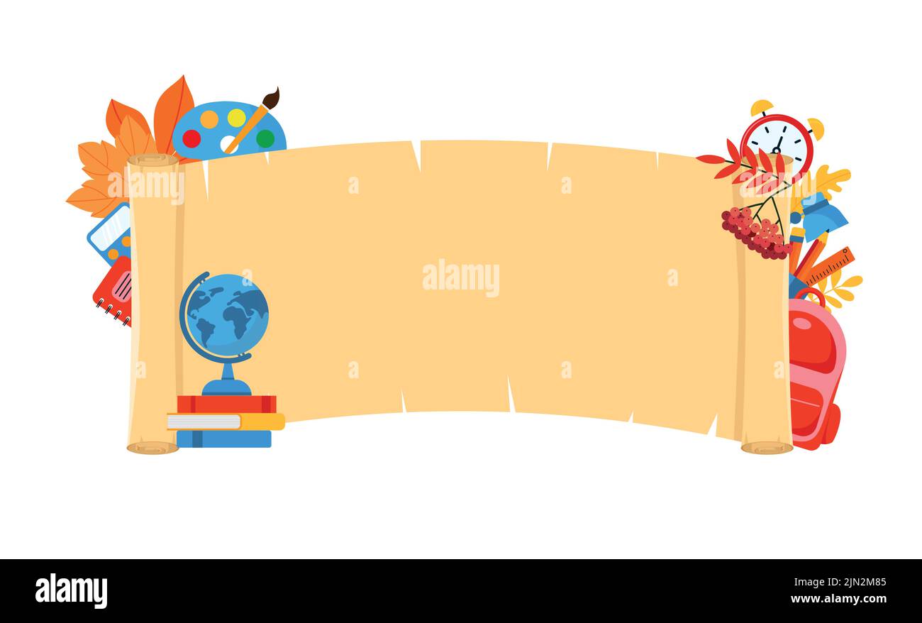 Scroll papyrus or antique paper. scroll and school supplies eps 10 ...