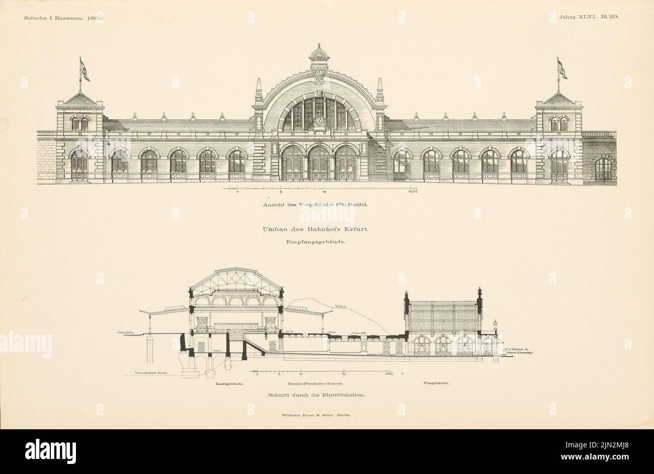 Central station, Erfurt: View, cut (from: Atlas to the magazine for ...