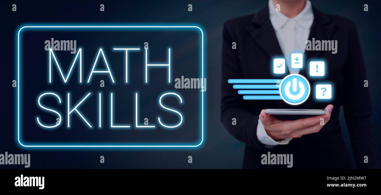 Text showing inspiration Math Skills. Conceptual photo starting to ...