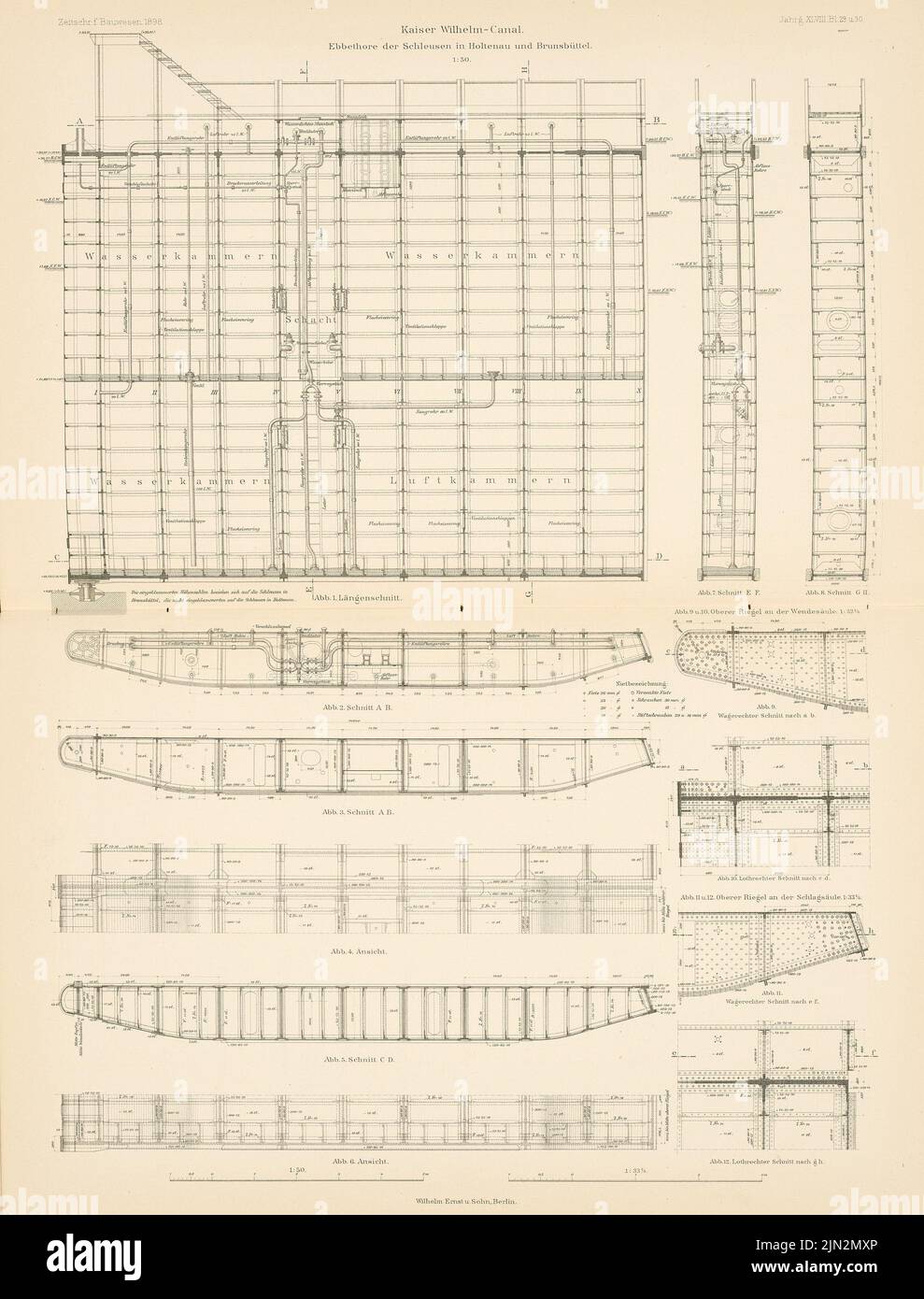 Kaiser-Wilhelm-Canal (North Ostsee Canal). Schleuse, Brunsbüttel and Holtenau: Ebbetore: Views ...