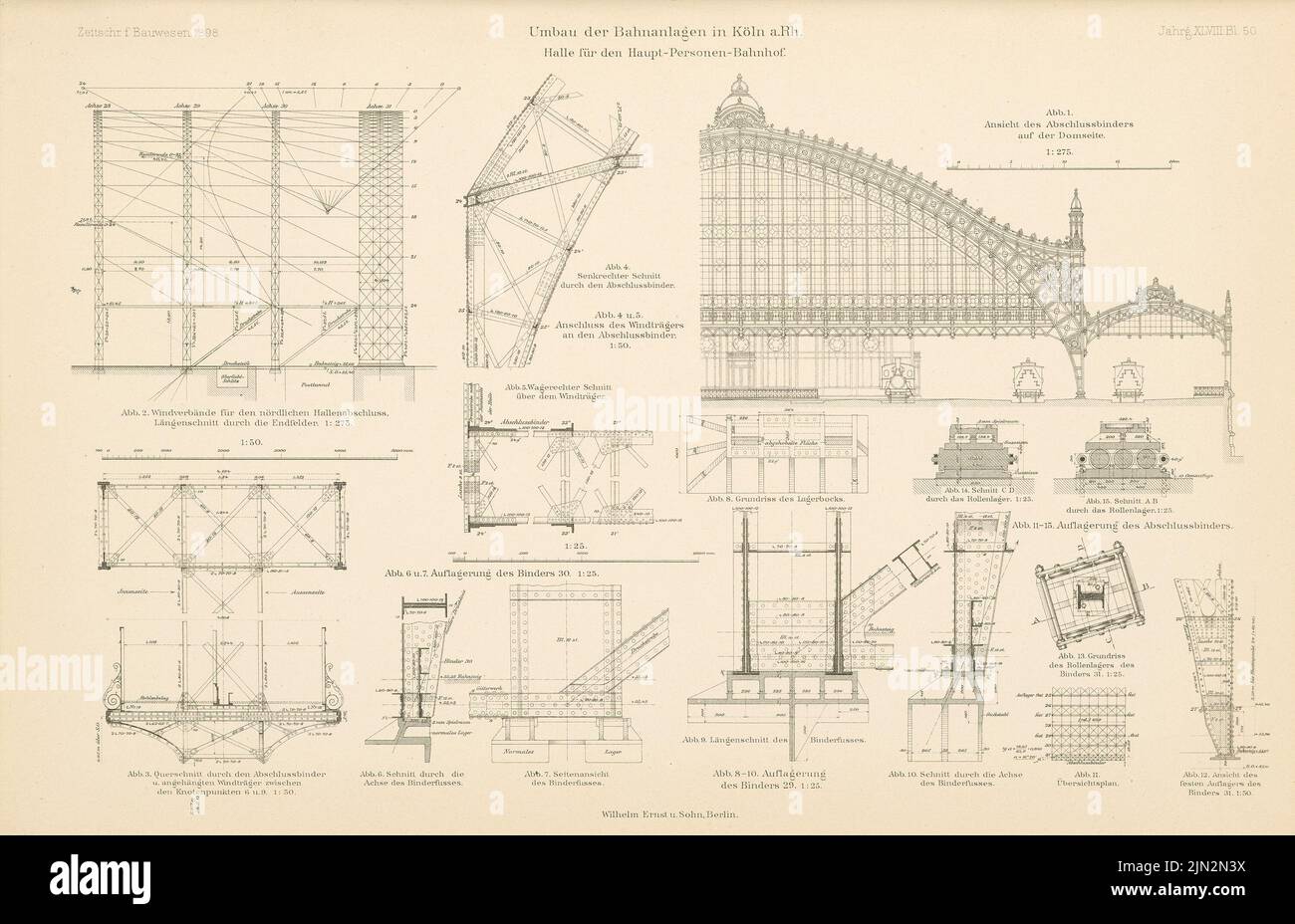 Conversion of the rail systems, Cologne: Bahnhofshalle: View, cuts ...