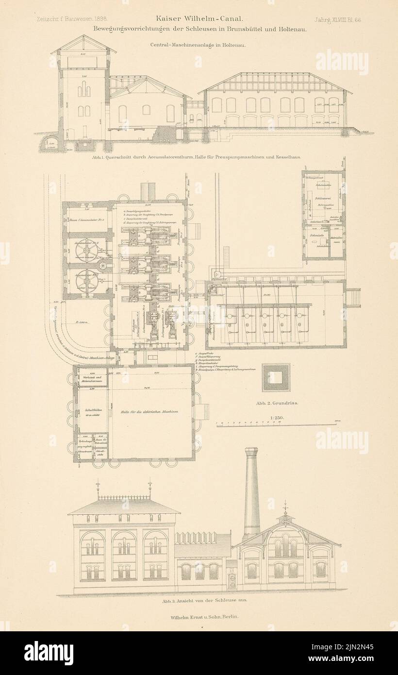Kaiser-Wilhelm-Canal (North Ostsee Canal). Schleuse, Brunsbüttel and Holtenau: Movement devices ...