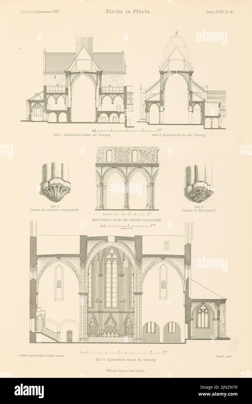 Church, school port: cuts, details (from: Atlas to the magazine for ...