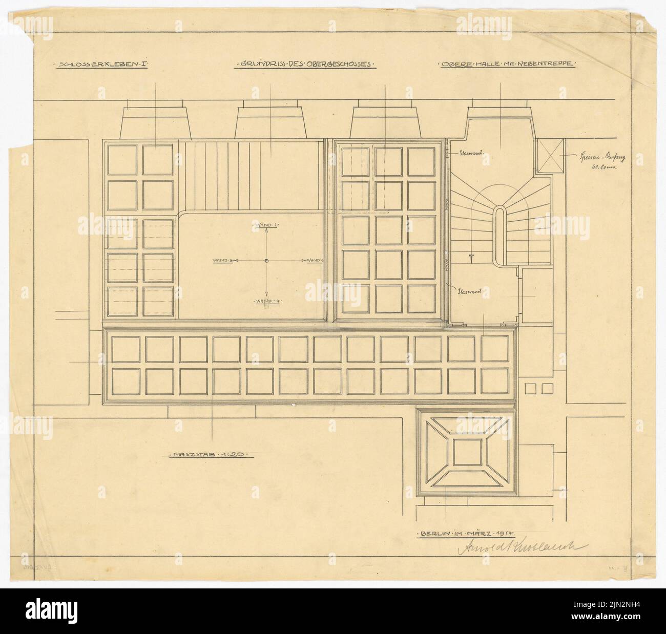 Erxleben Castle. Conversion I: floor plan of the upper hall with the ...