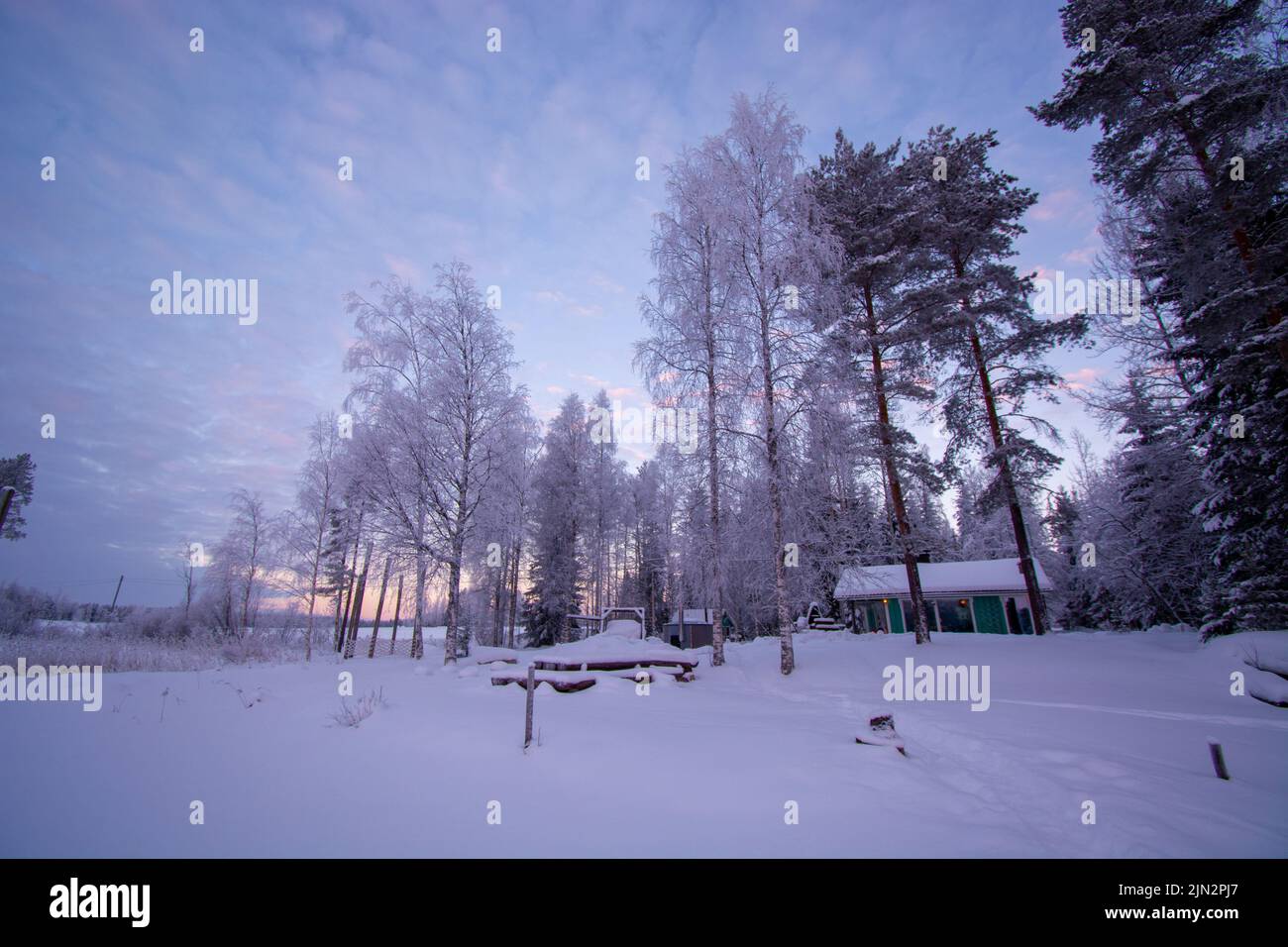 Sunrise in Finland Winter Stock Photo - Alamy