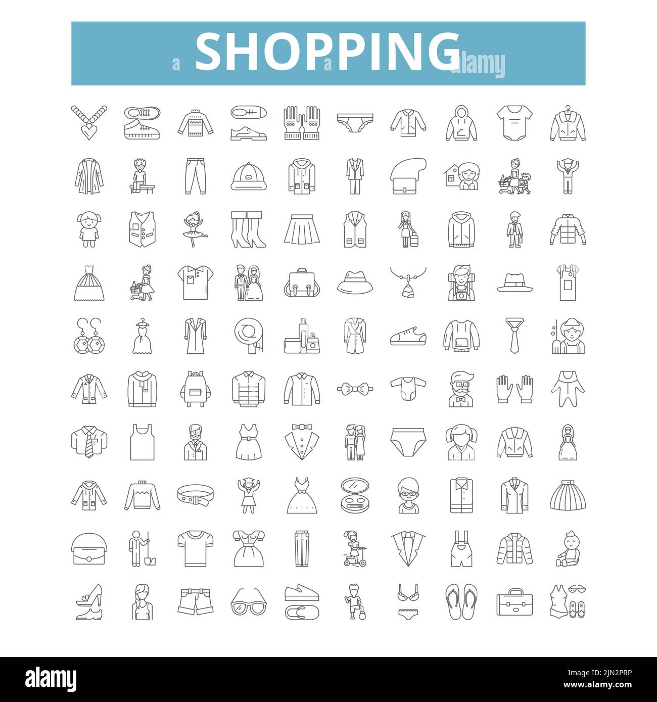 Shopping icons, line symbols, web signs, vector set, isolated illustration Stock Vector Image ...
