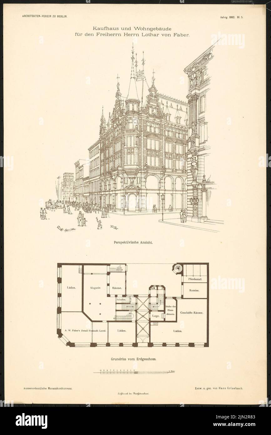 Grisebach Hans (1848-1904): Residential and commercial building for ...