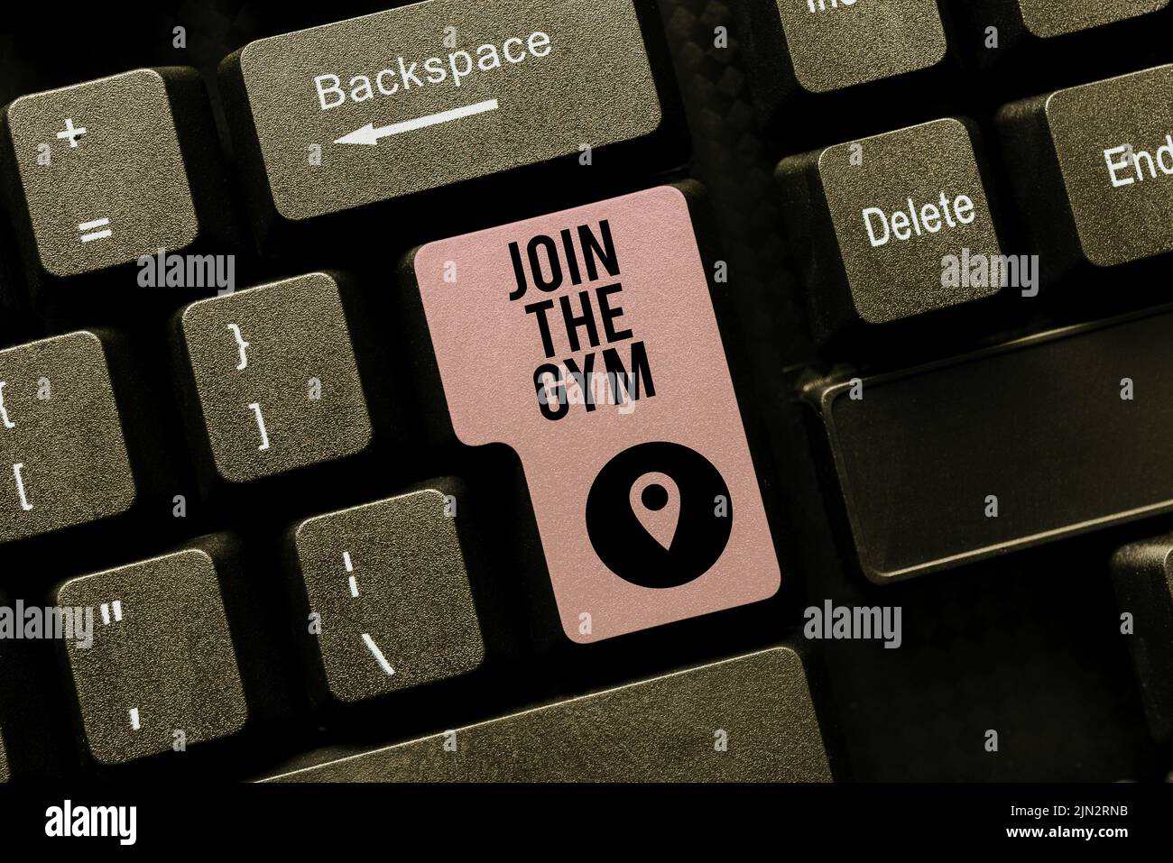 Hand writing sign Join The Gym. Word Written on Motivation to start ...