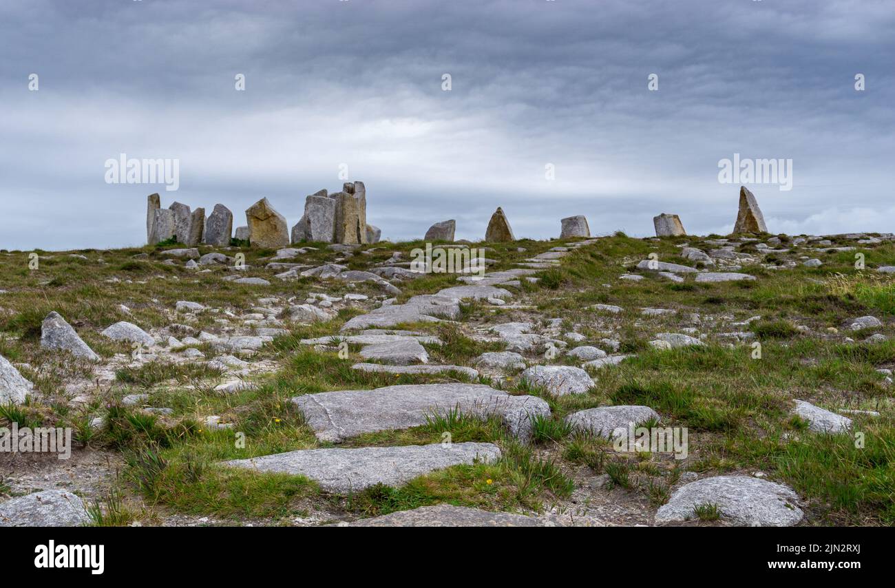 panorama landscape of the megalith site of Tobar Dherbhile on the ...