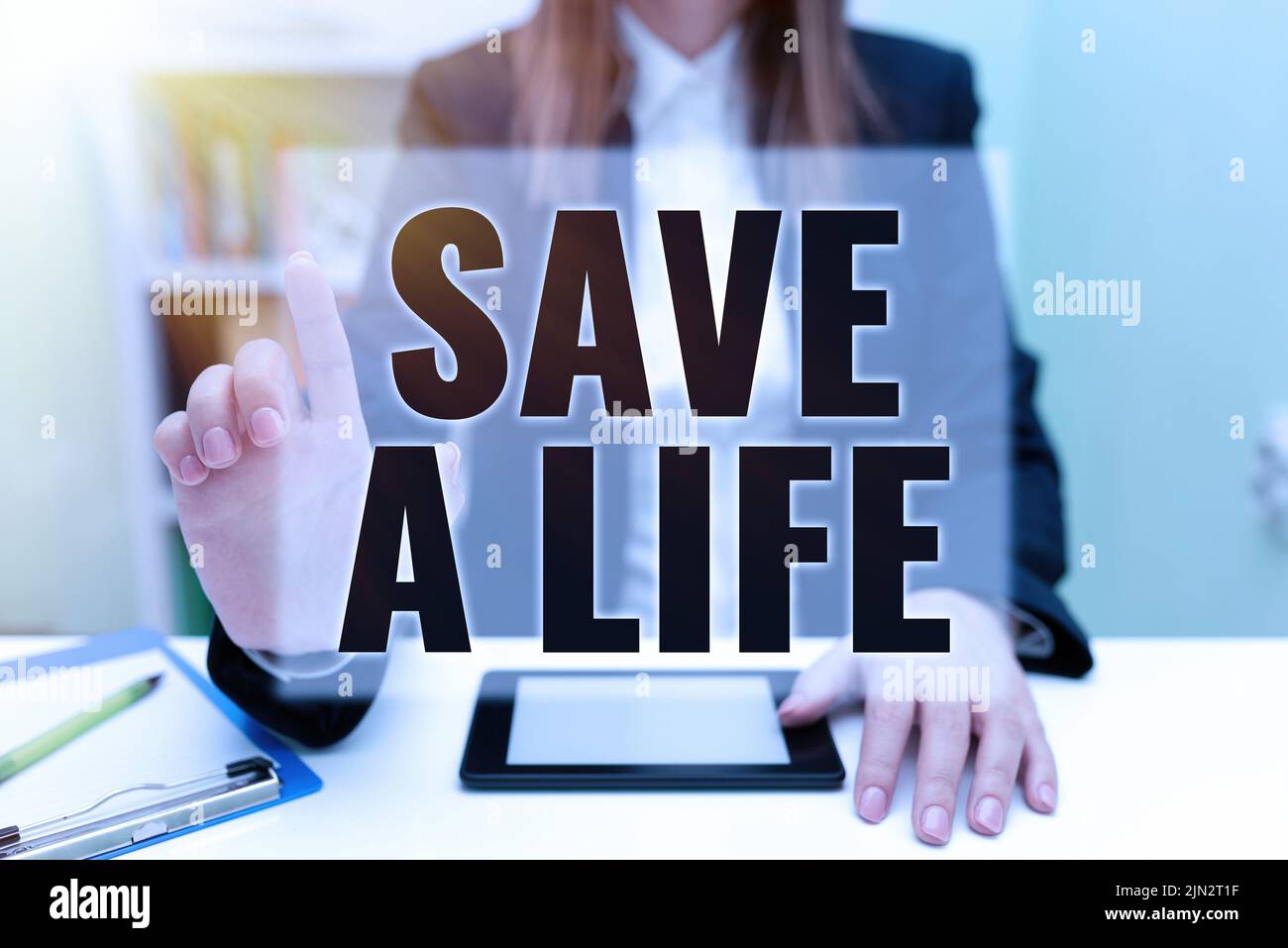 Text caption presenting Save A Life. Concept meaning Help assistance ...