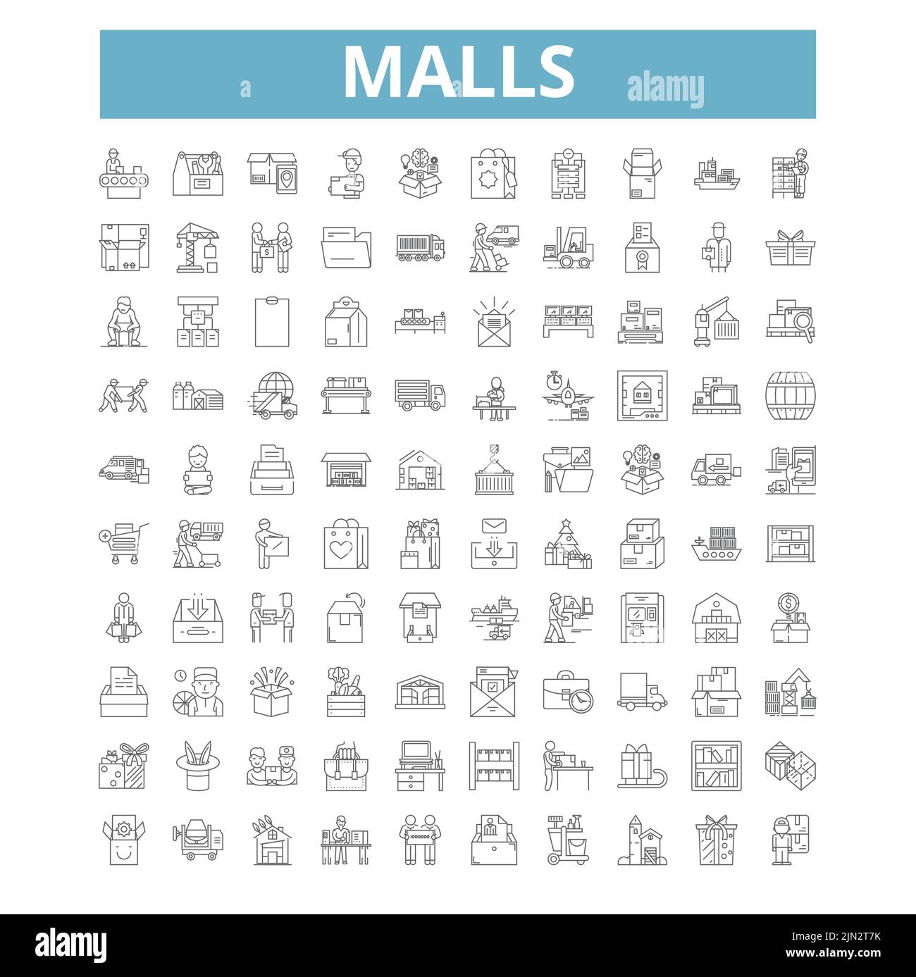 Malls icons, line symbols, web signs, vector set, isolated illustration Stock Vector Image & Art ...