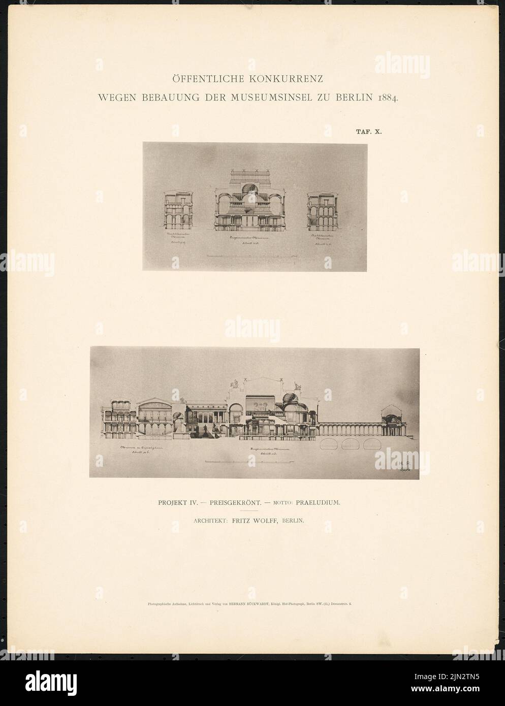 Wolff Fritz (1847-1921): Museum Island competition, Berlin. (From ...