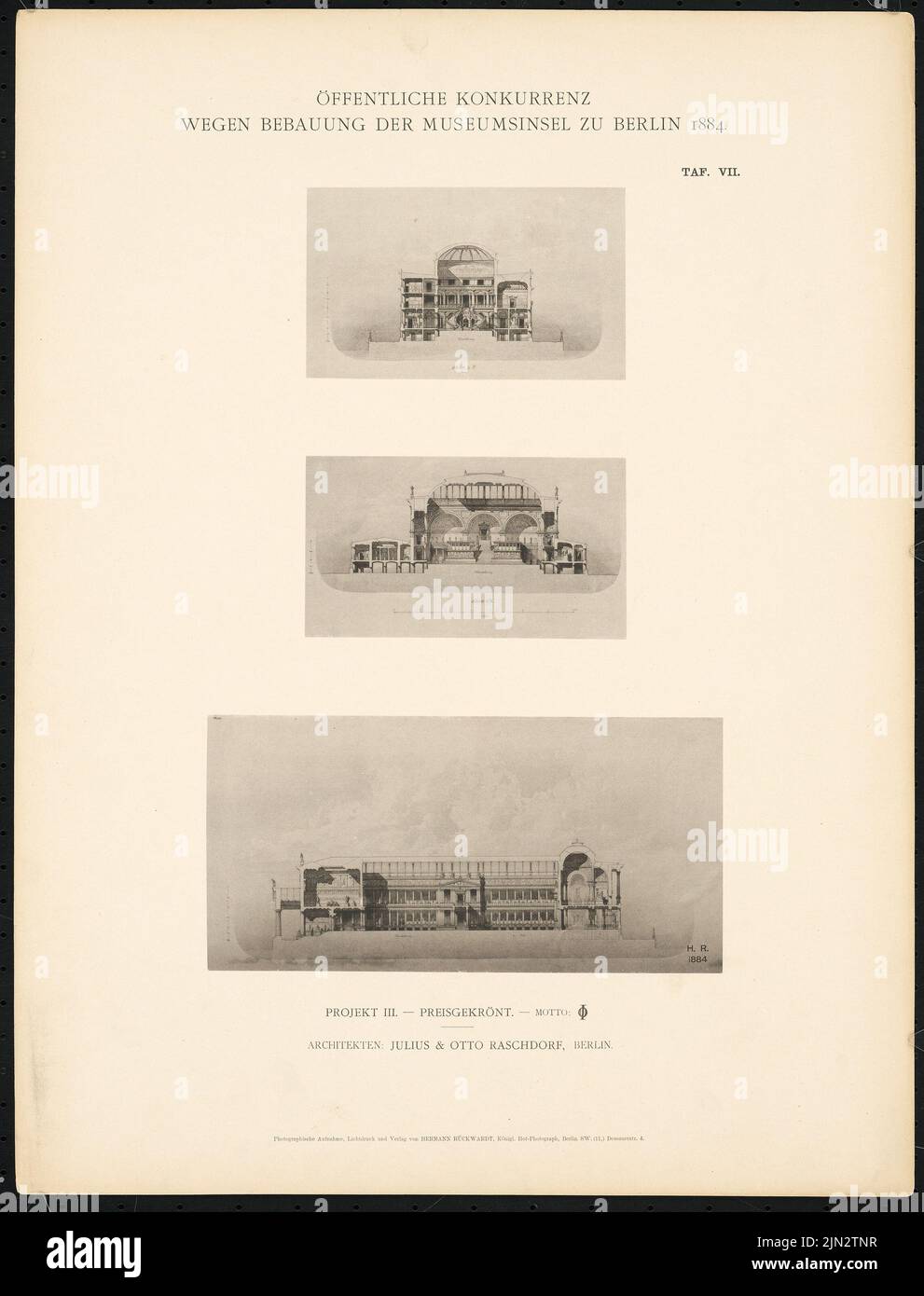 Raschdorff Julius (1823-1914): Museum Island competition, Berlin. (From ...
