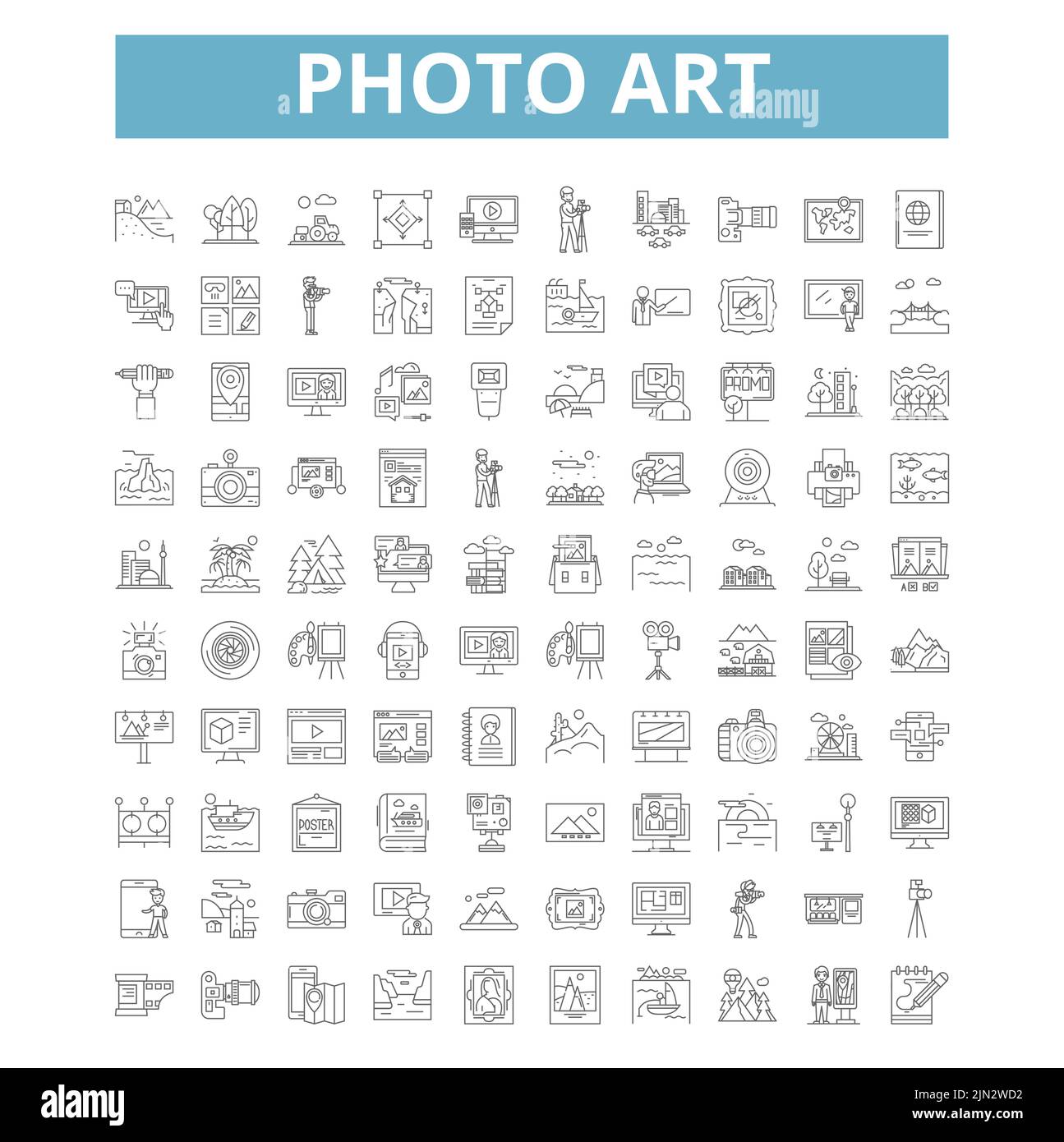 Photo art icons, line symbols, web signs, vector set, isolated illustration Stock Vector Image ...